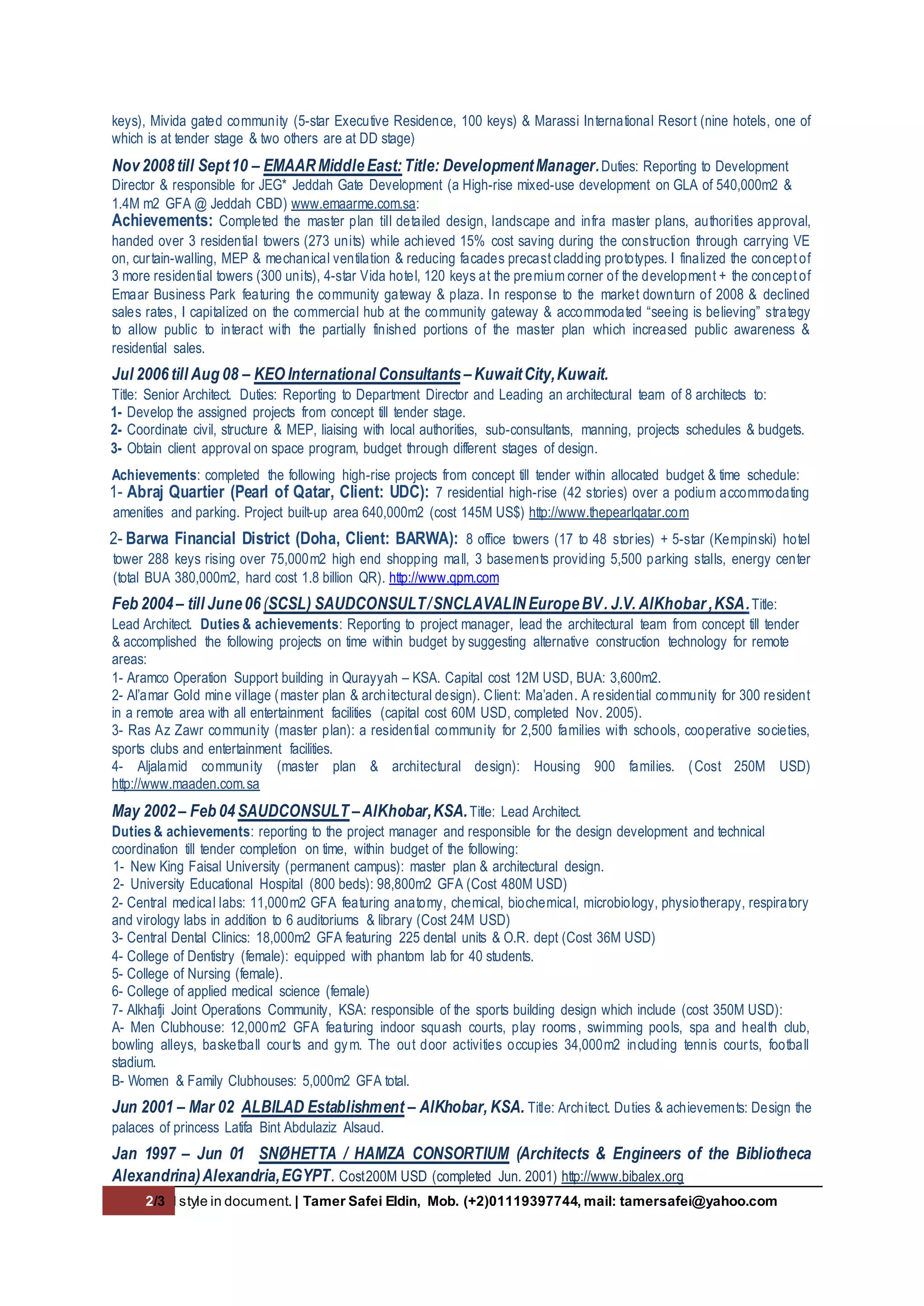 Tamer Safei Eldin CV | DOCX