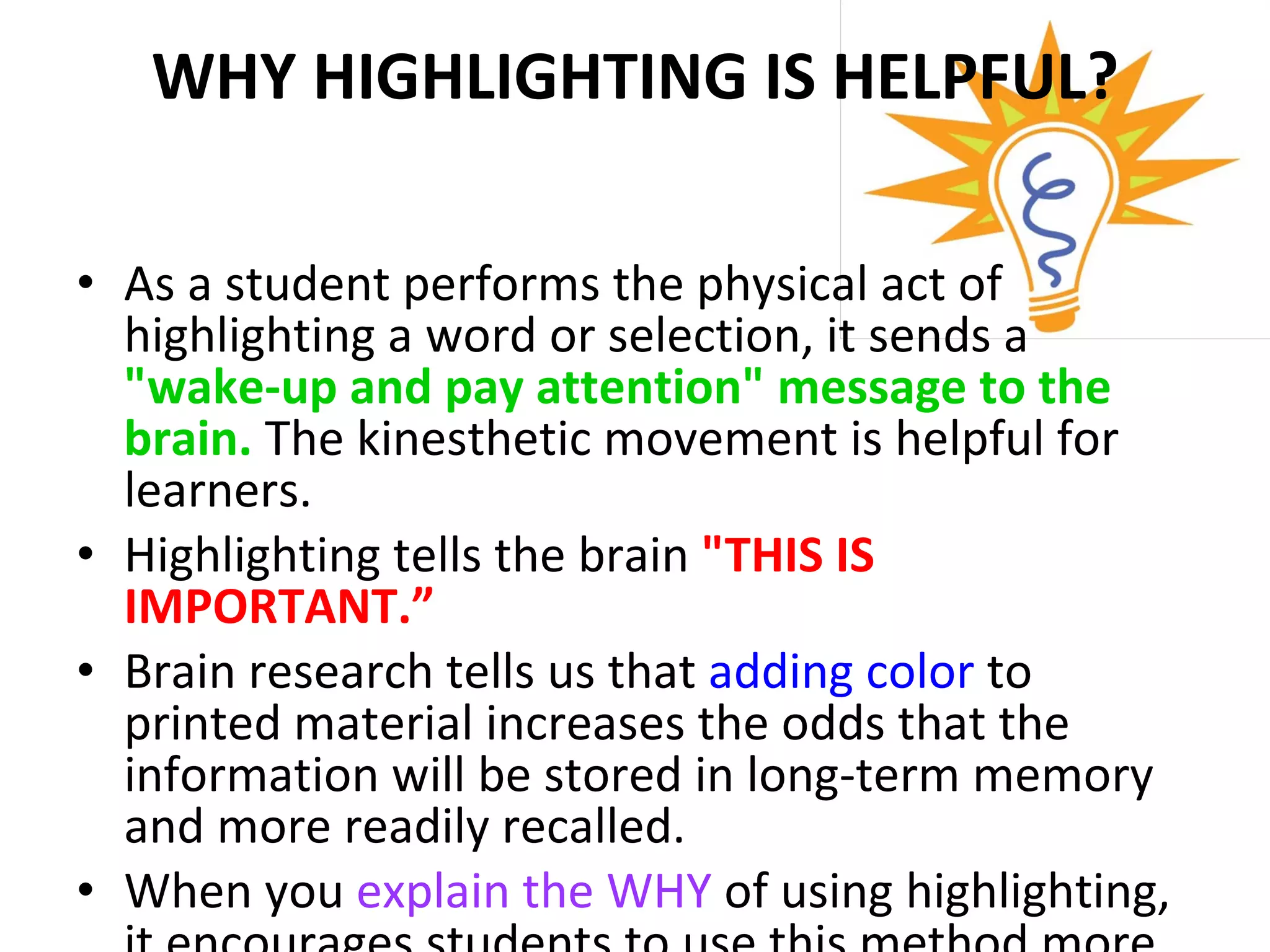 Tam Highlighting Strategies | PPT | Education