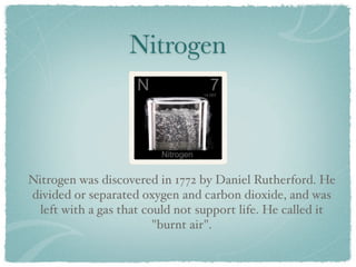 N Nitrogen | KEY