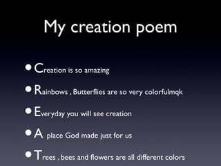Tamieka's Creation Story | PPT
