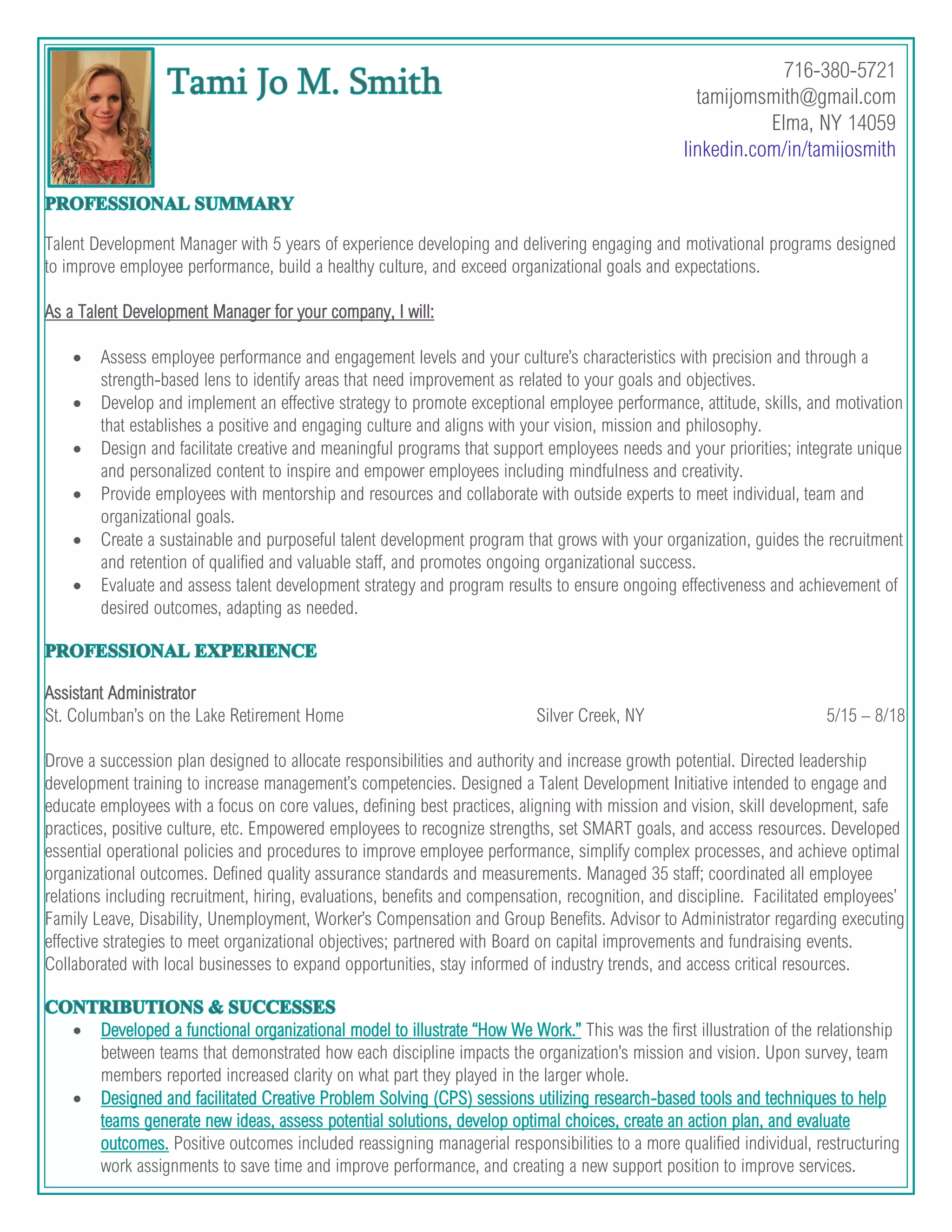 Tami jo m. smith resume | PDF