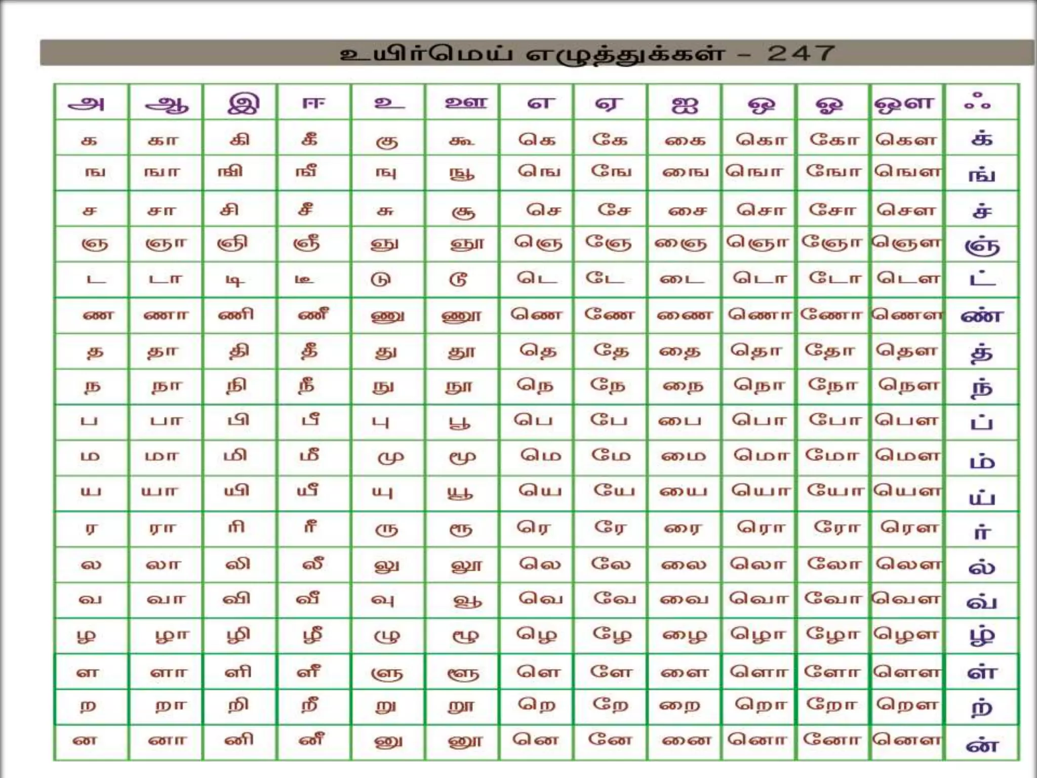 Tamil alphabets | PPTX