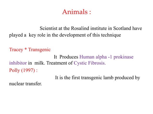 Application of Transgenic Animals in Livestock production | PPTX ...