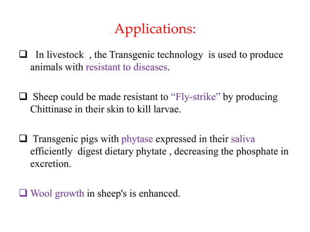 Application of Transgenic Animals in Livestock production | PPTX ...