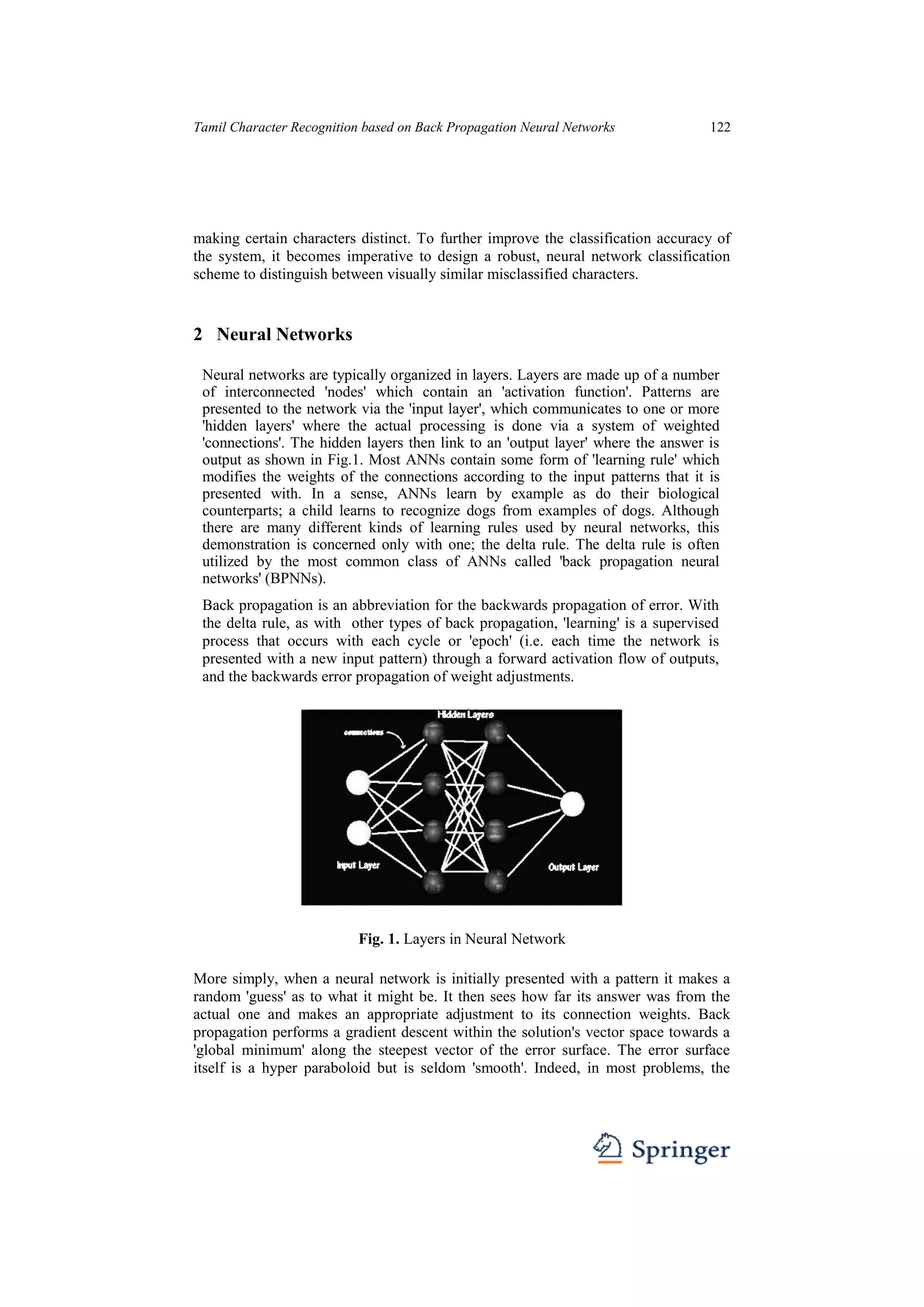 Tamil Character Recognition Based On Back Propagation Neural Networks Pdf