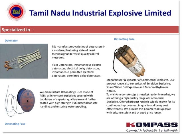 Tamil nadu industrial explosive limited | PPSX | Manufacturing Industry ...