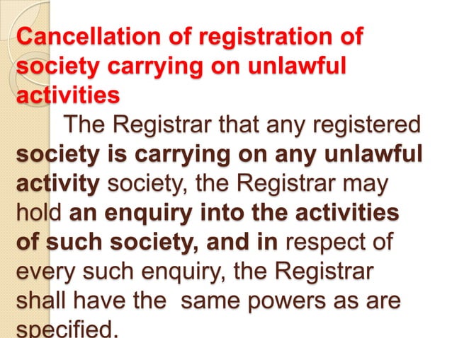 Tamilnadu societies registration act 1975 | PPTX