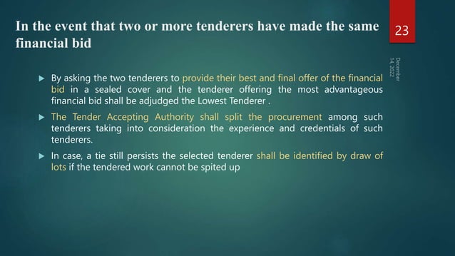 tamil nadu tenders act.pptx | Business | Business and Finance