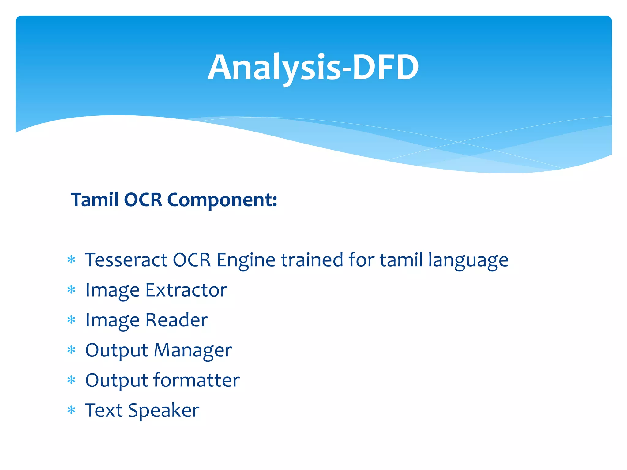 Tamil OCR using Tesseract OCR Engine | PPTX
