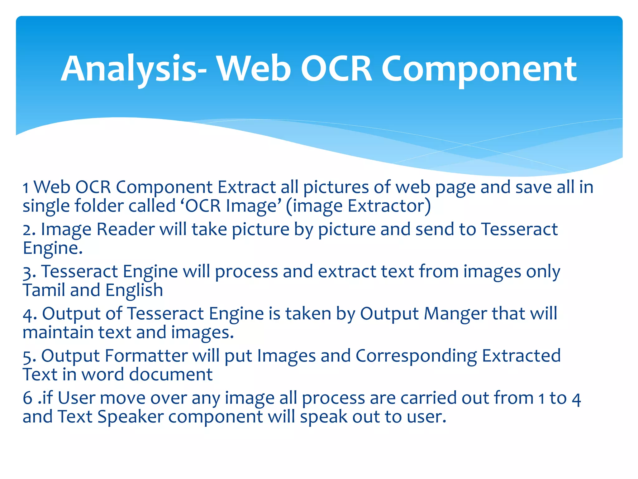 Tamil OCR using Tesseract OCR Engine | PPTX