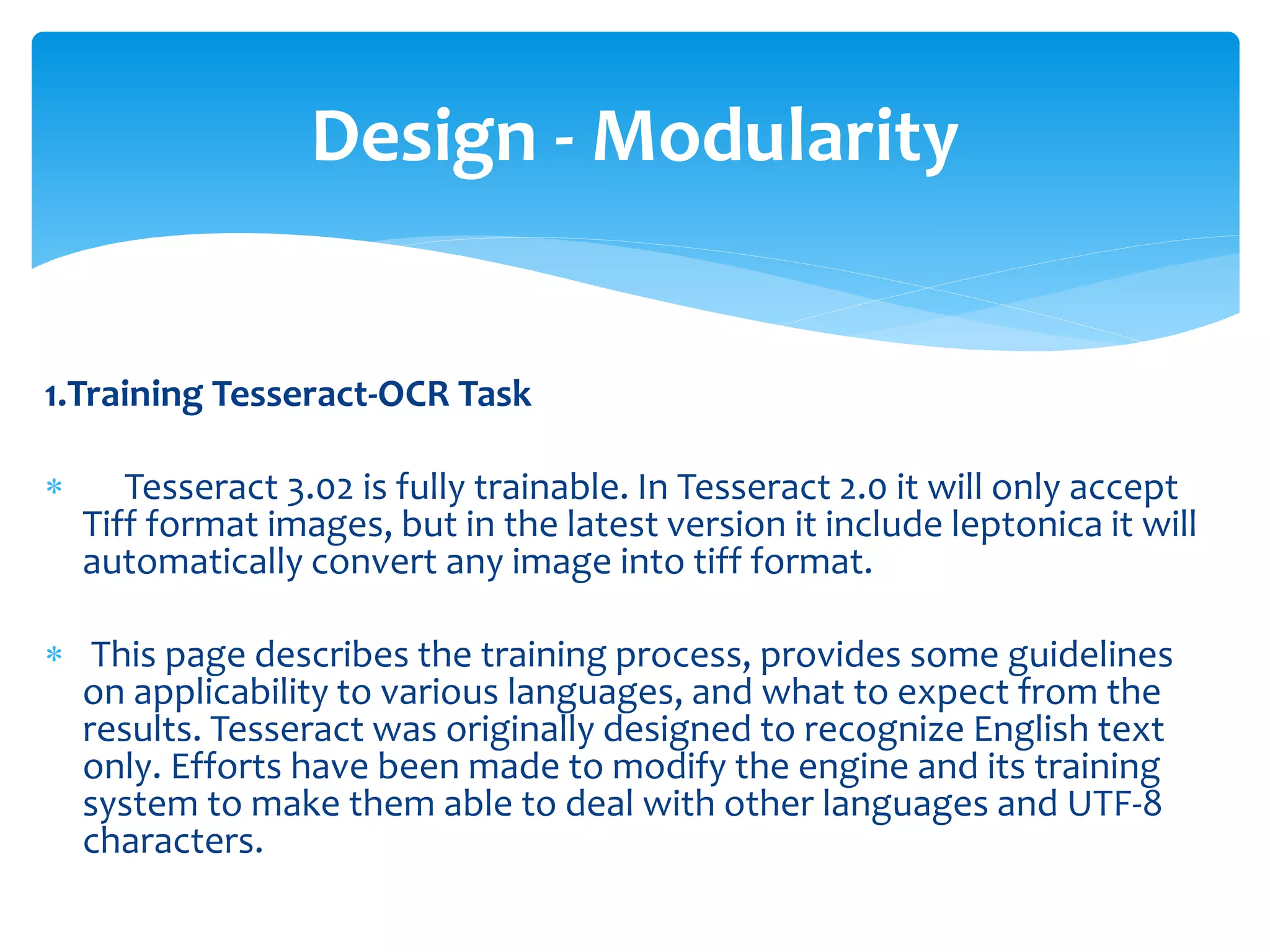 Tamil OCR using Tesseract OCR Engine | PPTX