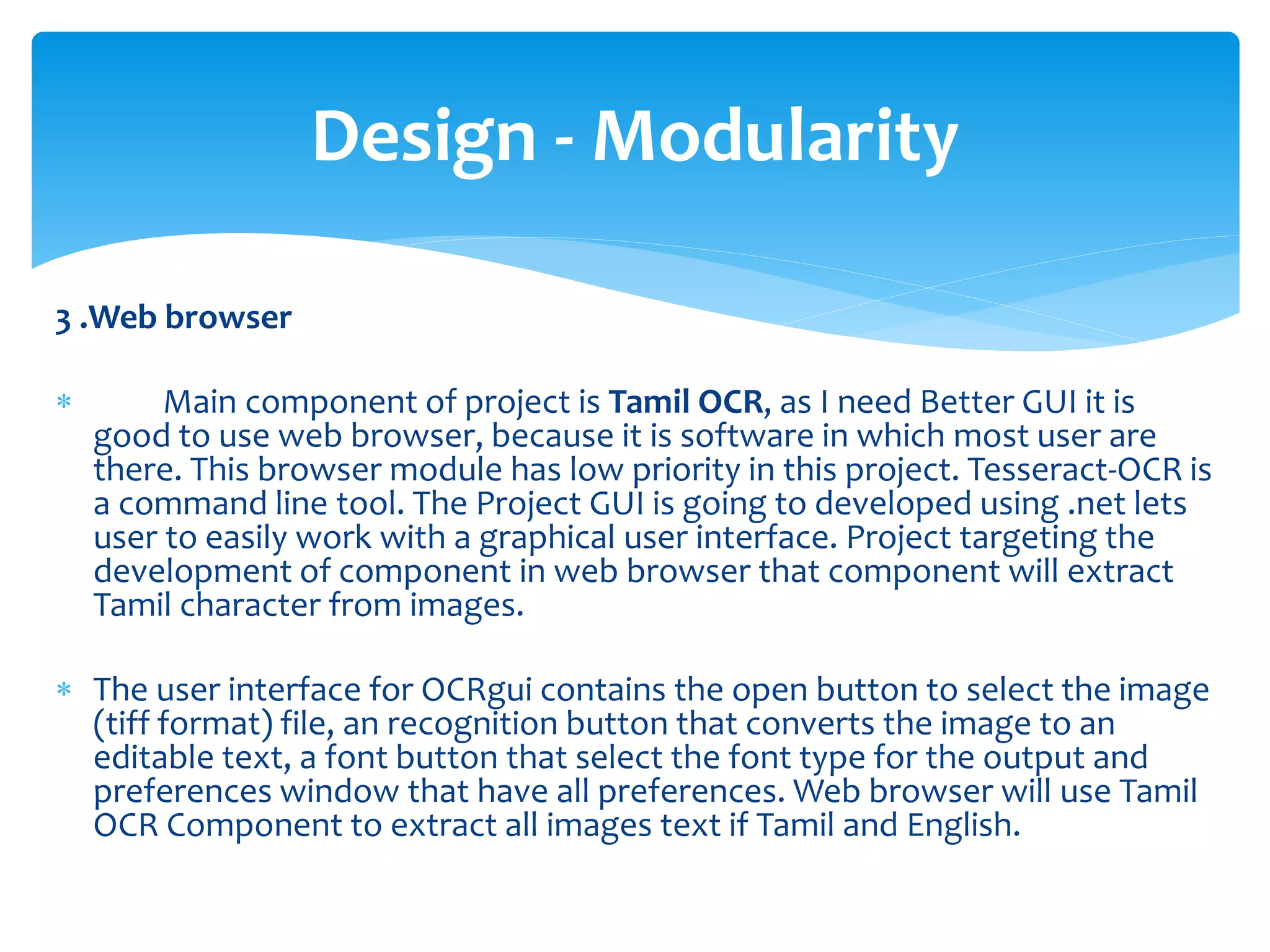 Tamil OCR using Tesseract OCR Engine | PPTX