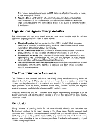 Tamilrockers – A Notorious Piracy Website | PDF