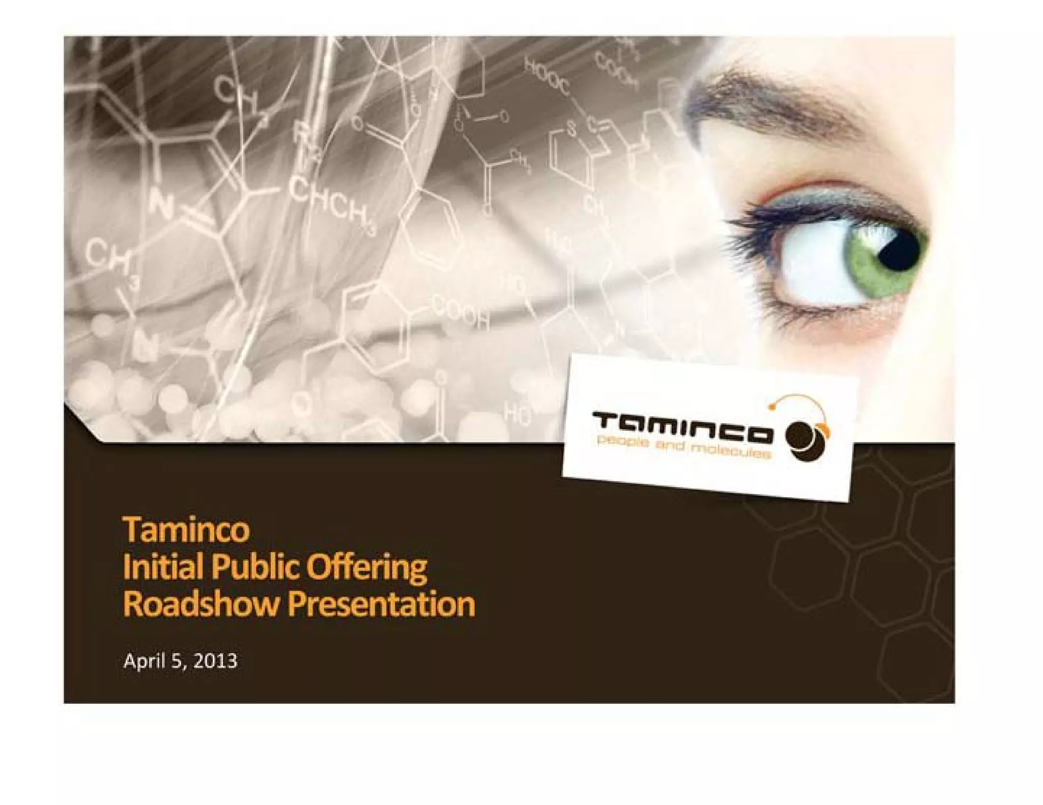 Taminco specialty chemical ipo roadshow investor presentation - apr ...