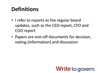 Review your board paper templates | PPTX