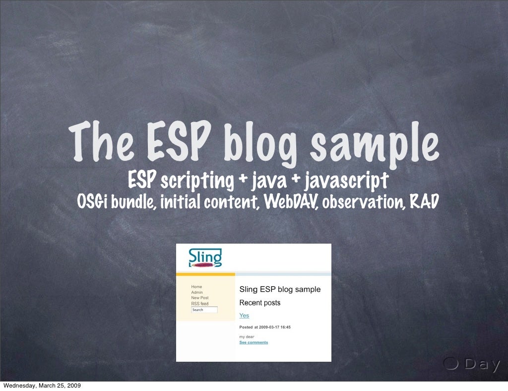 The ESP blog sample ESP