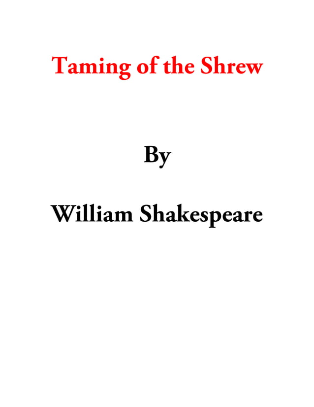 Taming of the shrew- shakespeare | PDF