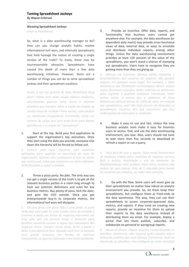 Taming Spreadsheet Jockey / Domando os Planilheiros | PDF Taming Spreadsheet Jockey / Domando os Planilheiros | PDF