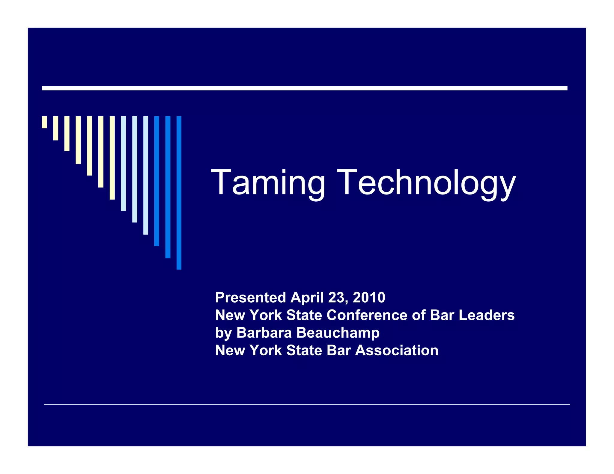 Taming Technology | PPT