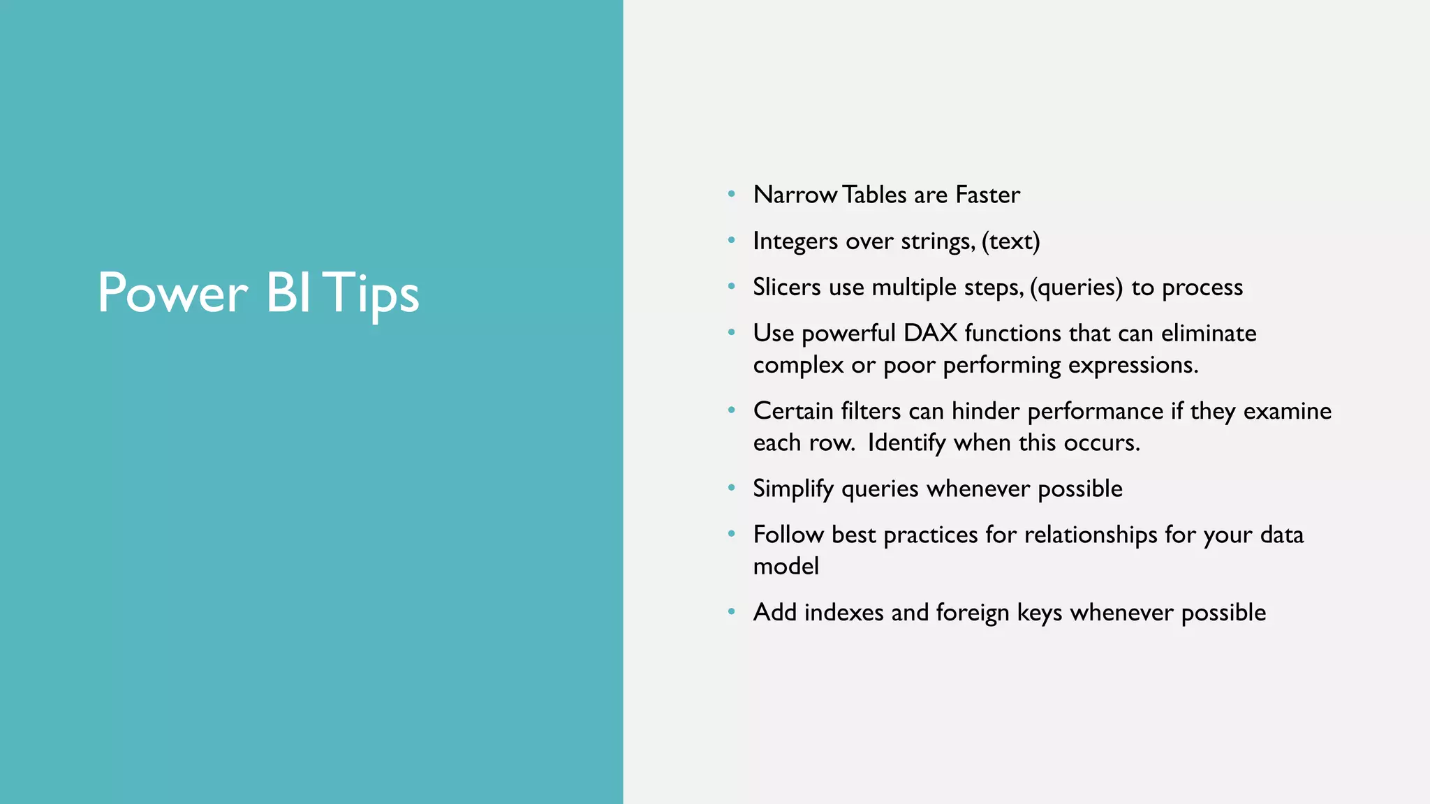 Taming the shrew, Optimizing Power BI Options | PPT