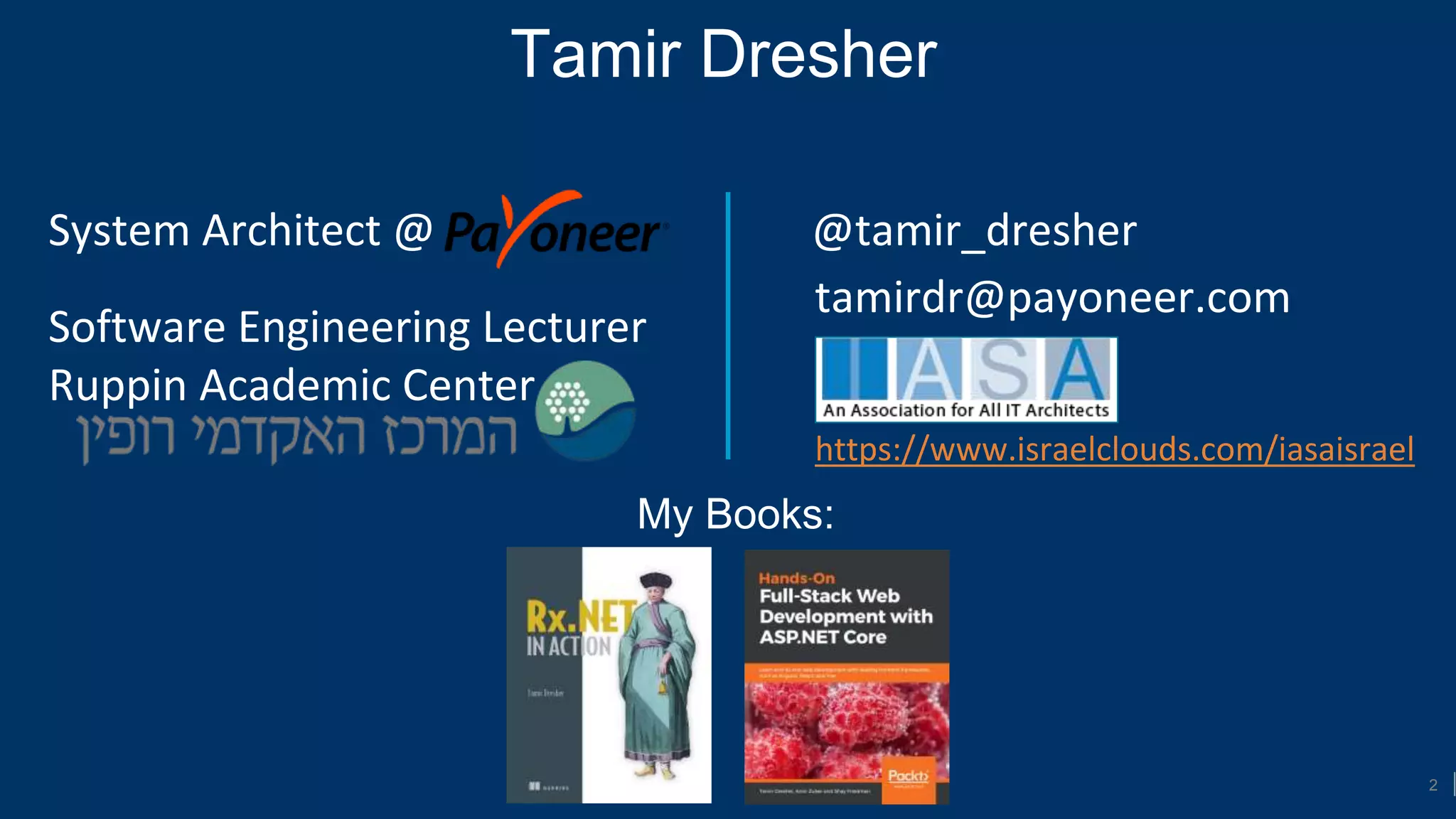 Anatomy of a data driven architecture - Tamir Dresher | PPTX