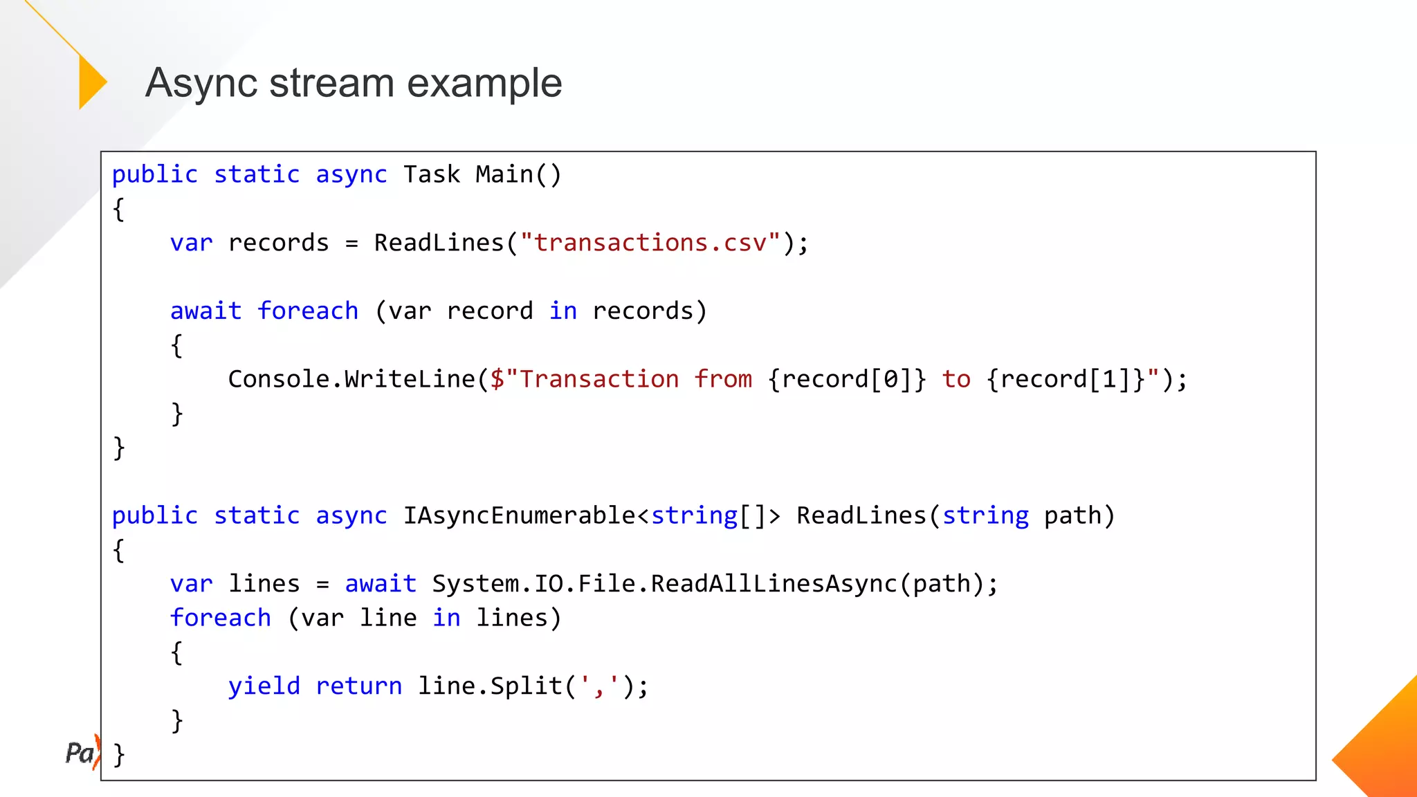 Tamir Dresher - Async Streams in C# | PPT