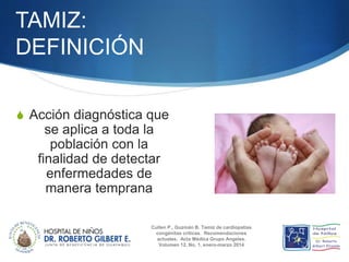 TAMIZ CARDIOLOGICO- OXIMETRIA DE PULSO(1).pptx