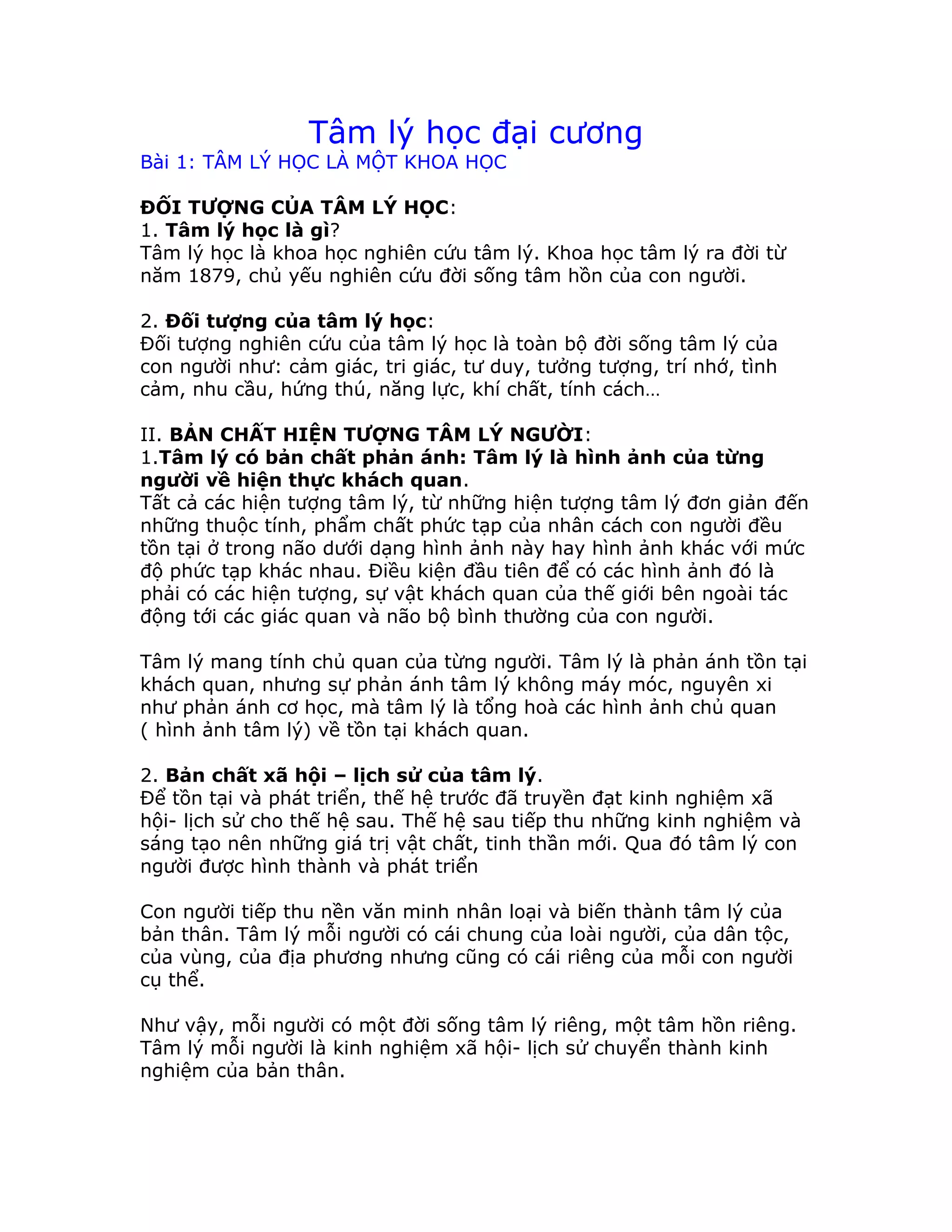 Tam ly hoc_dai_cuong | PDF