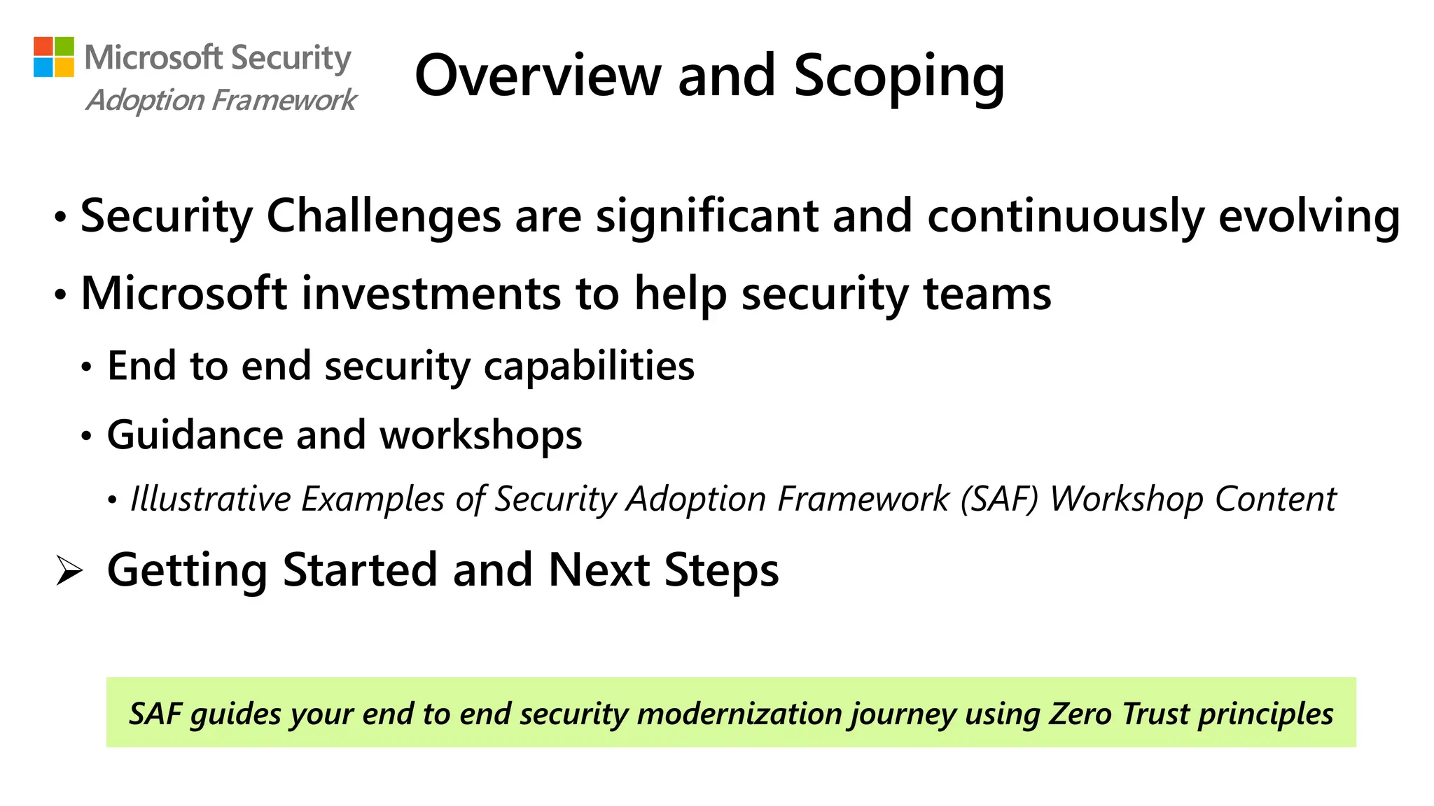 Tampa BSides - Chef's Tour of Microsoft Security Adoption Framework (SAF) | PDF