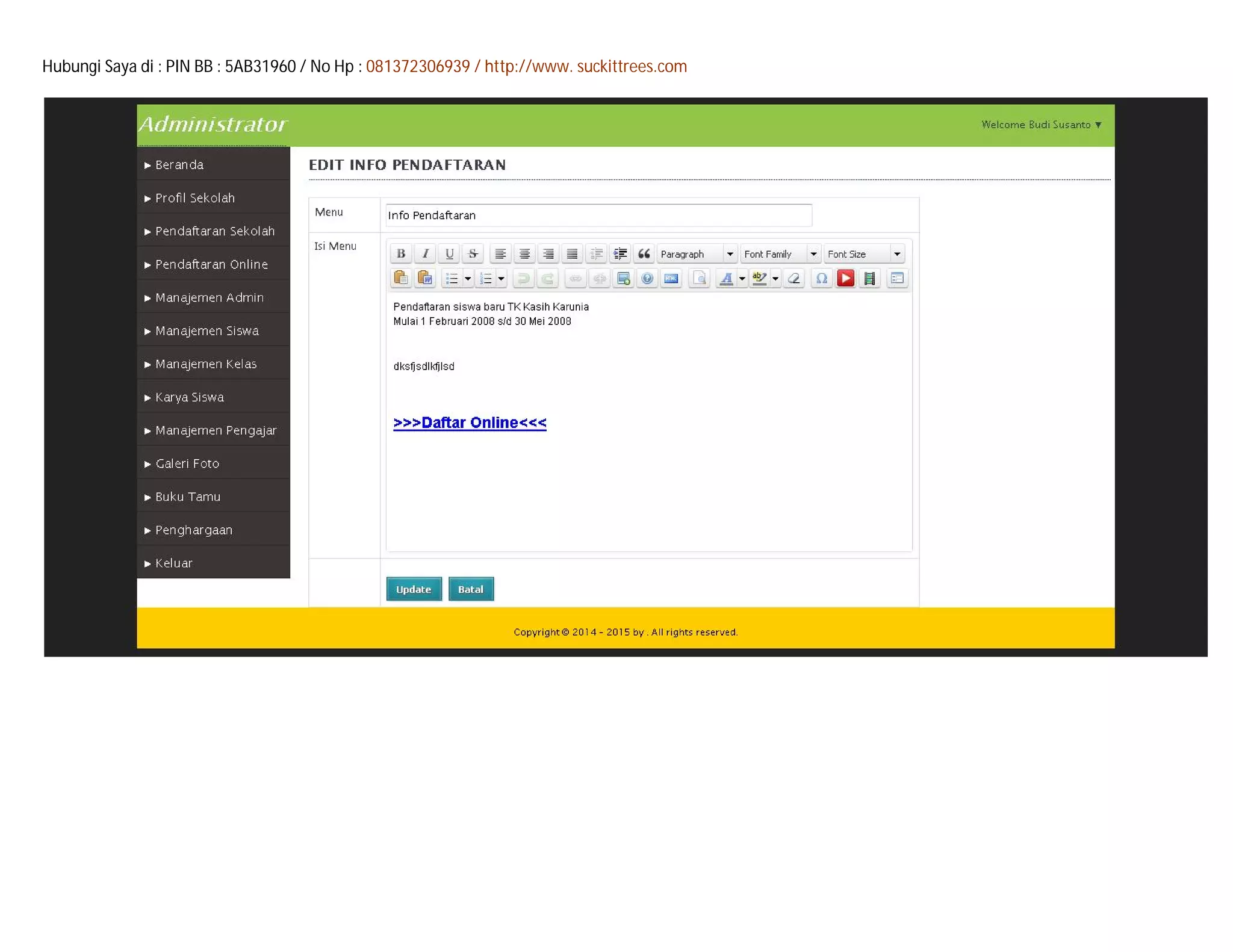 Website Sekolah TK PHP MYSQL | PPT