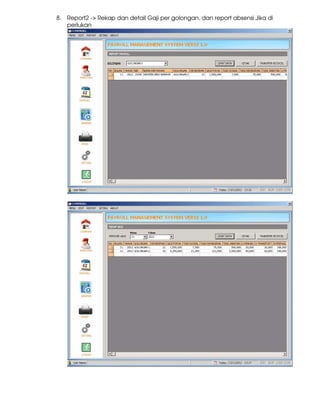 Tampilan sistem aplikasi payroll | PDF