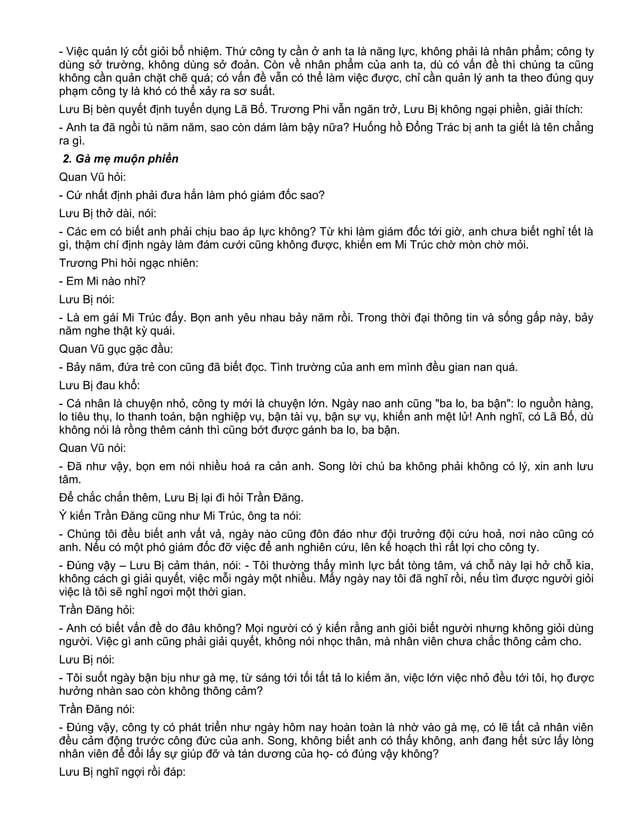 TAM QUỐC CHÍ ÁP DỤNG TRONG QUẢN TRỊ NHÂN SỰ, DÙNG NGƯỜI | PDF