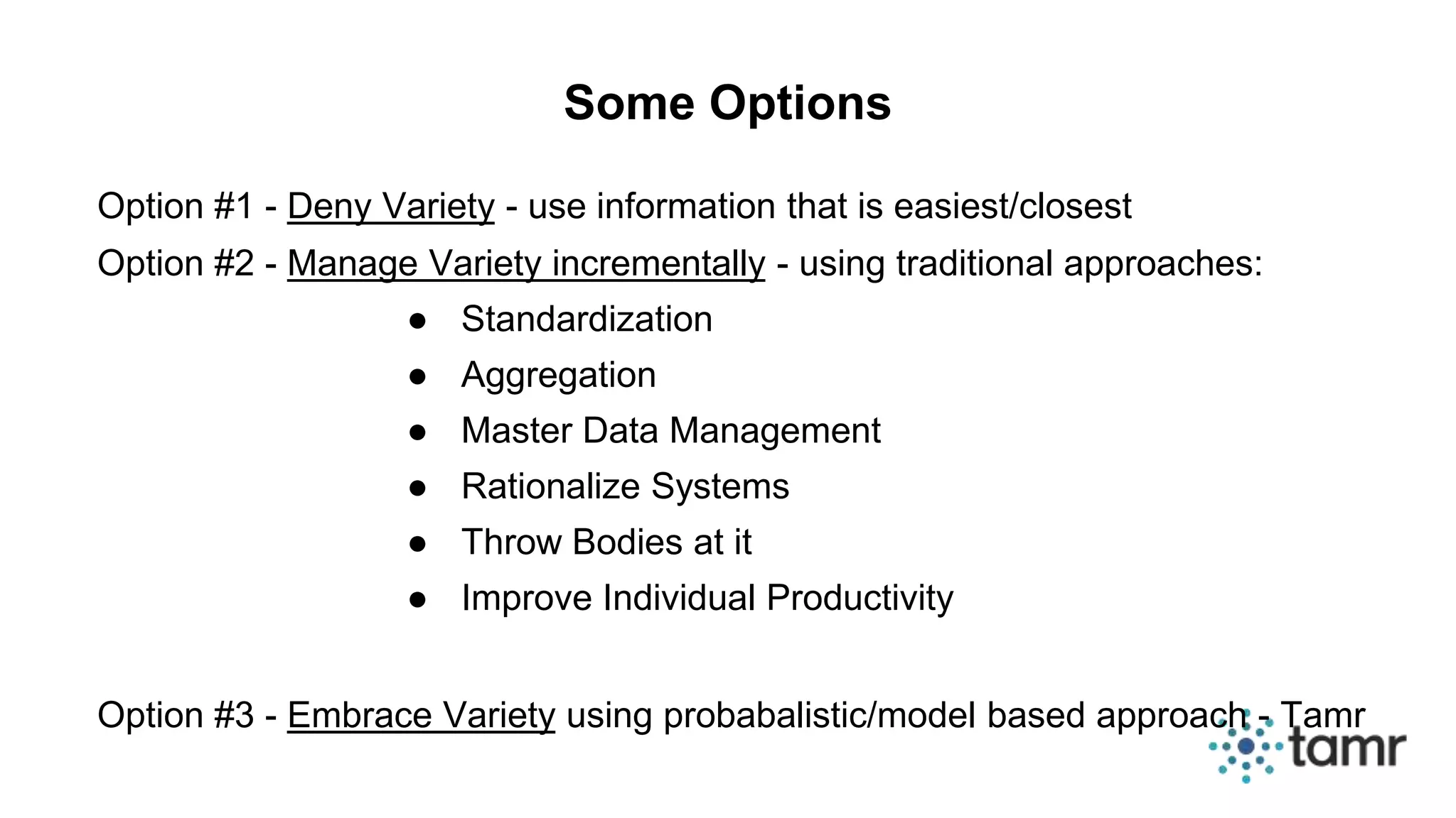 Tamr | MDM and the Data Unification Imperative | PPTX | Databases | Computer Software and ...