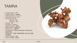 tamra ppt new..pptx rasa shastra and bhaisajya kalpana | PPTX