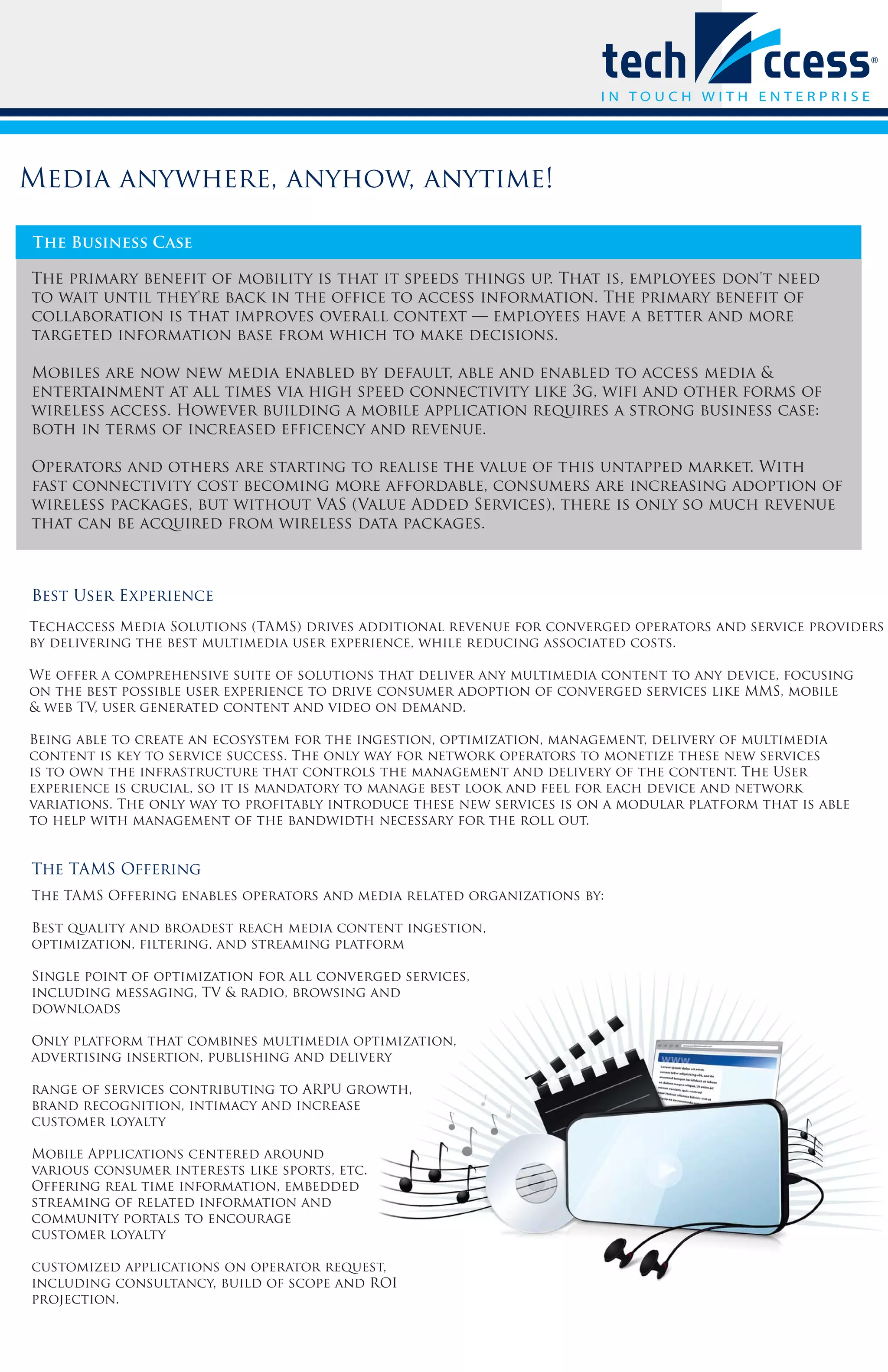 Tams Media Brochure | PDF