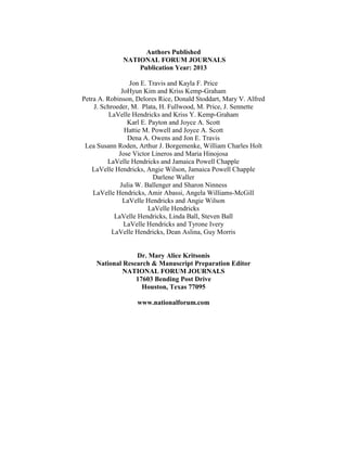 Tamuc march authors | PDF