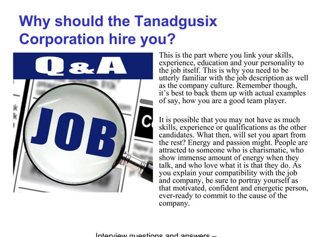 Tanadgusix Corporation interview questions and answers | PPT