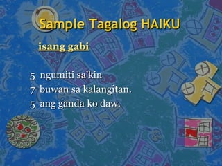 Tanaga Diona Dalit Tanka Haiku | PPT