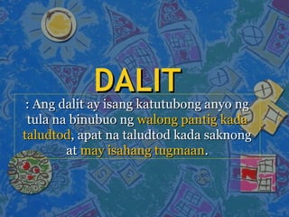Tanaga Diona Dalit Tanka Haiku | PPT