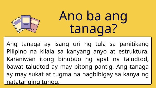 TANAGA ARALIN SA FILIPINO 7.pptx Ang nilalaman ng presentasyon na ito ...