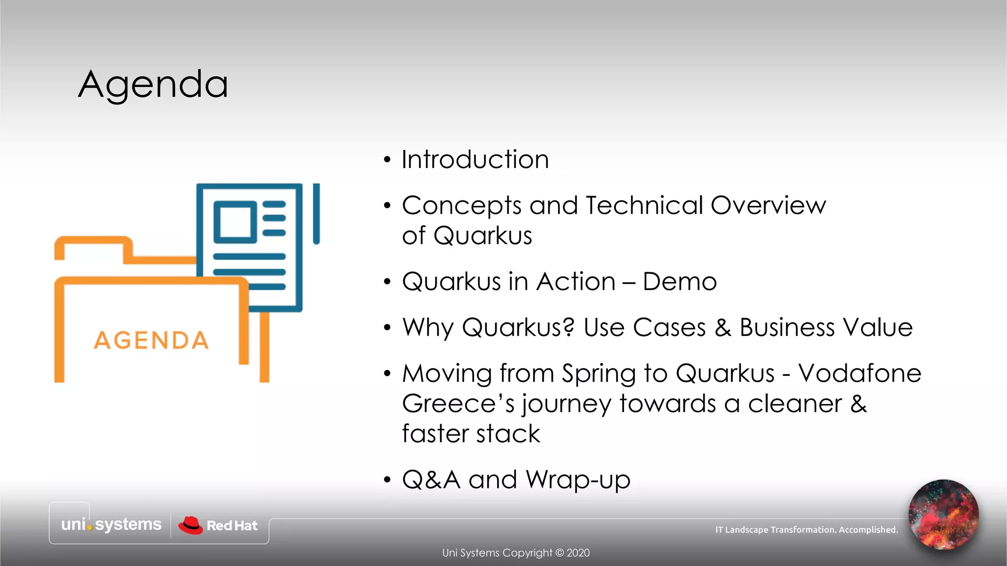 T. Anagnostopoulos, Uni Systems: Container First? Meet Quarkus. An Introduction to webinar | PDF