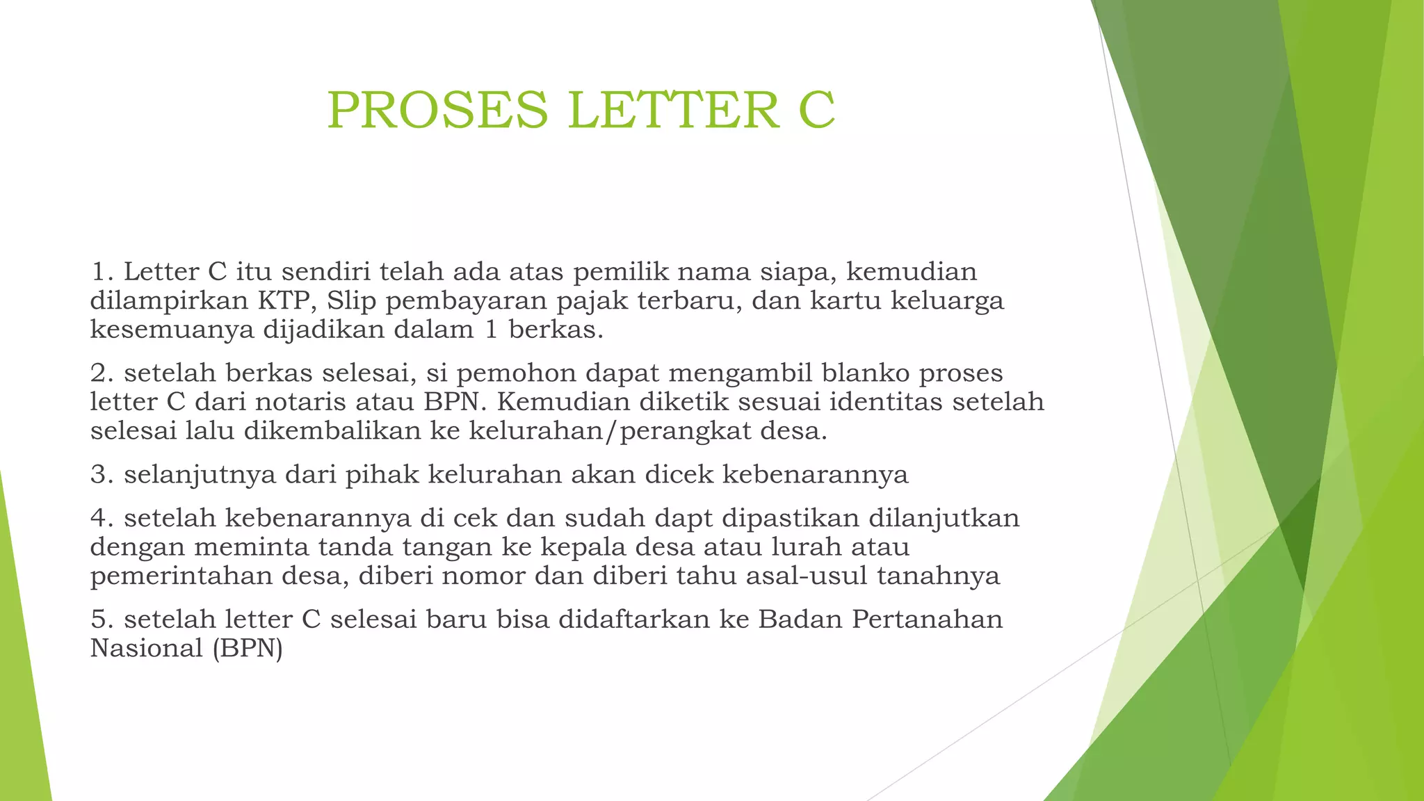 Tanah Letter C - Ricco Survival Yubaidi | PPT