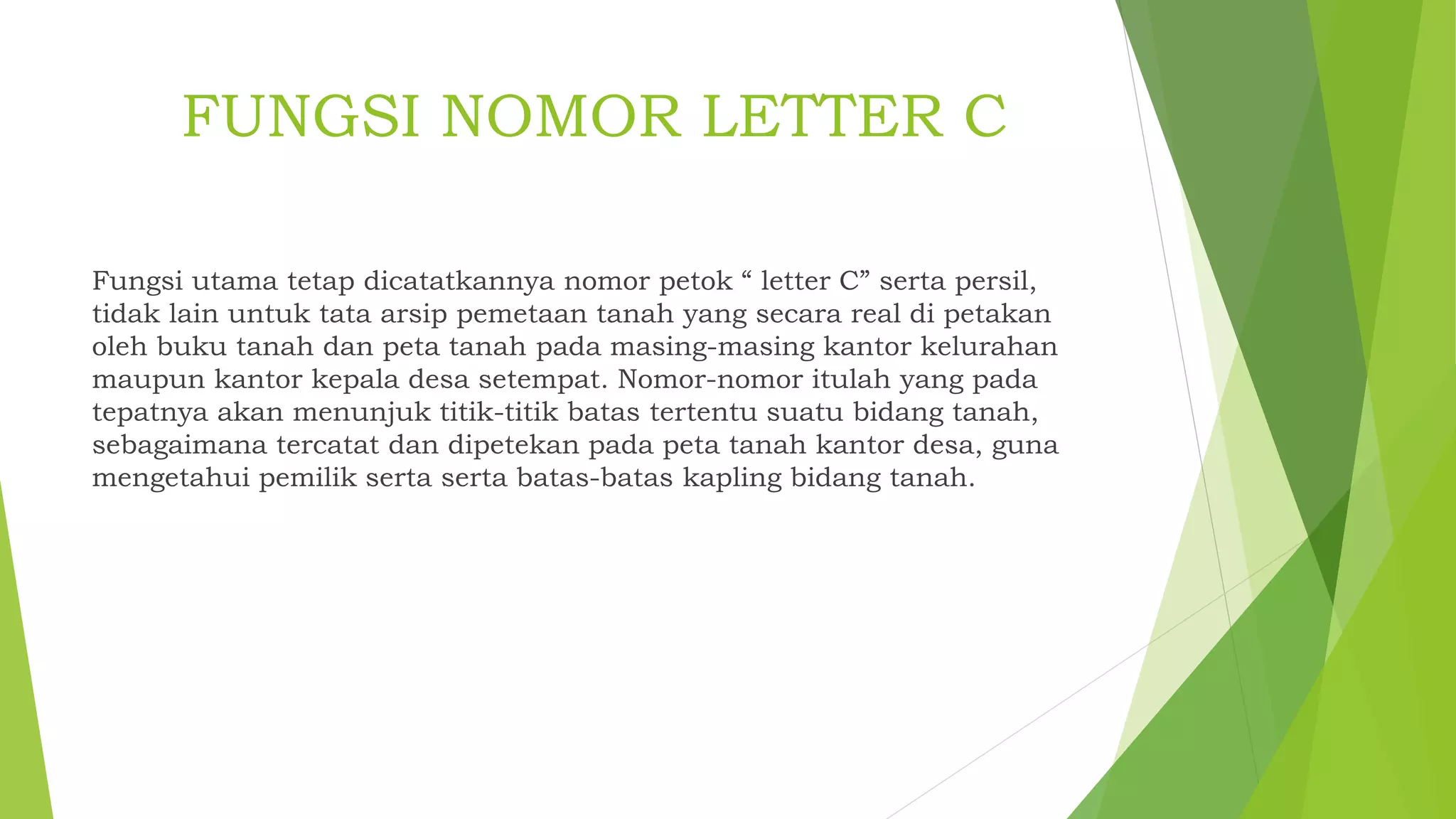 Tanah Letter C - Ricco Survival Yubaidi | PPT