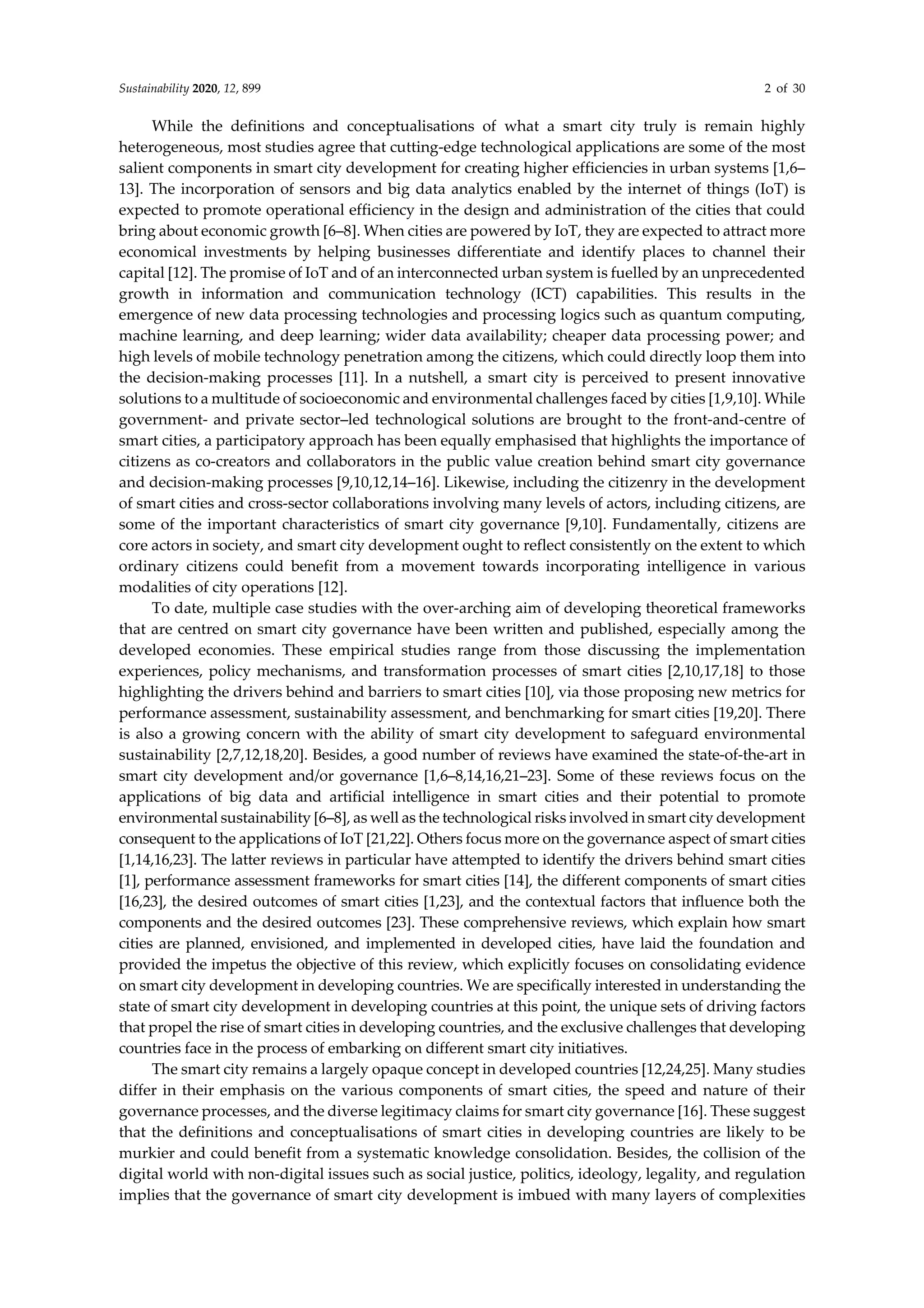 Smart city governance in developing countries a systematic literature review | PDF