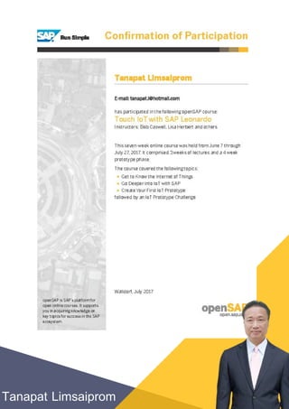 Tanapat SAP Certificate | PDF
