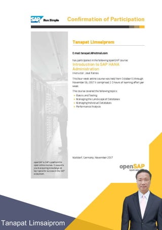 Tanapat SAP Certificate | PDF