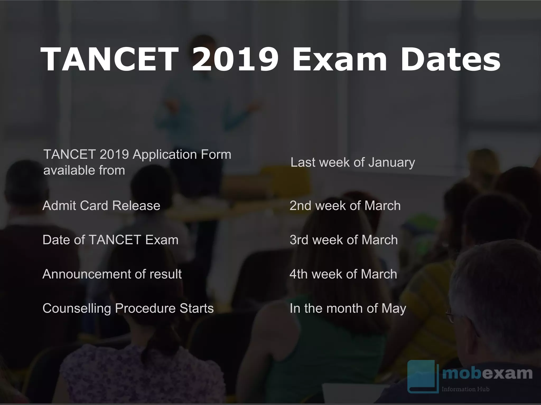 TANCET 2019 Exam Details | PPT