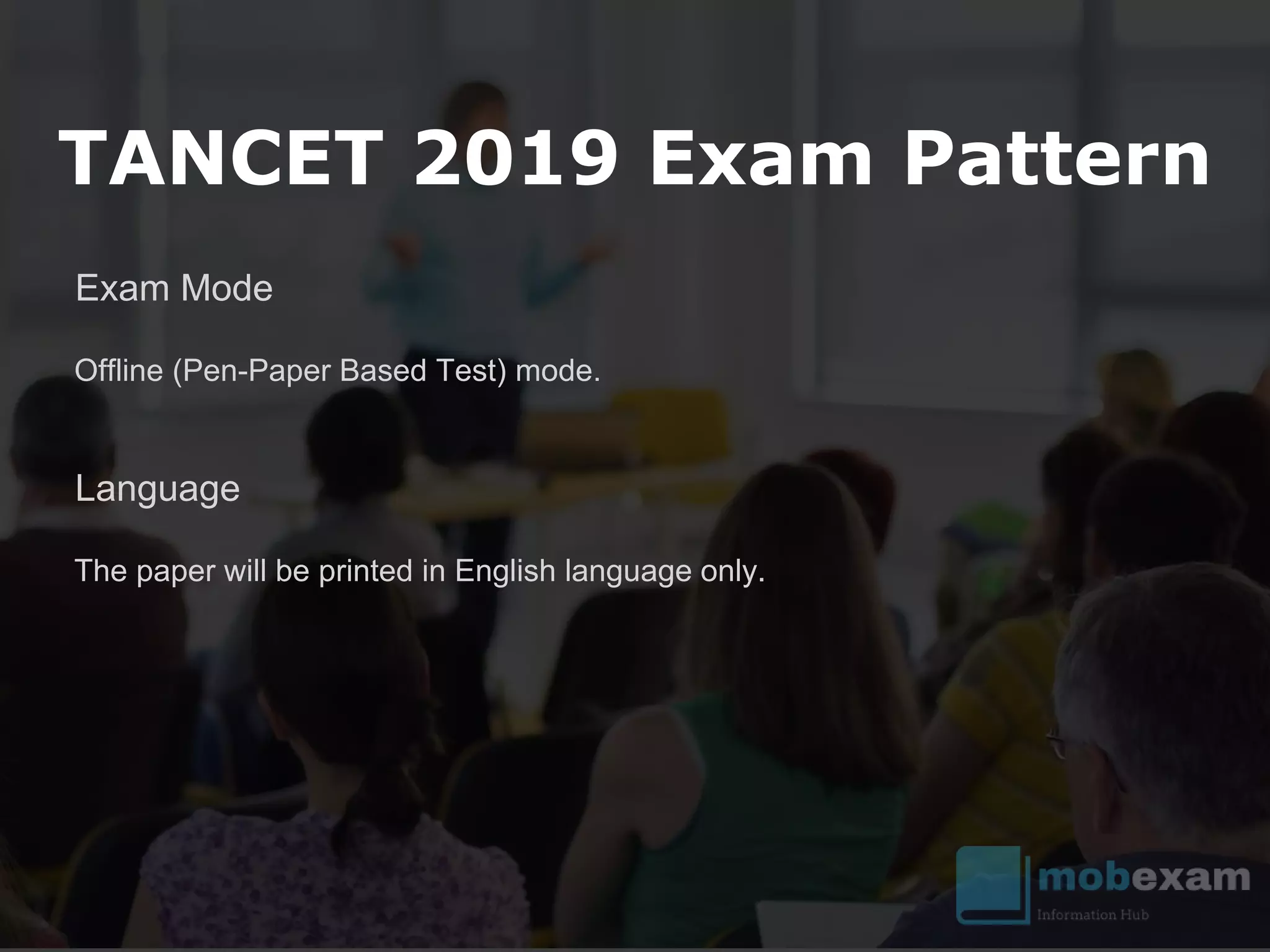 TANCET 2019 Exam Details | PPT