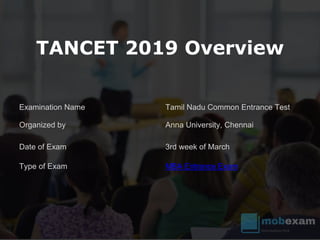 TANCET 2019 Exam Details | PPTX