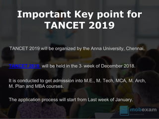 TANCET 2019 Exam Details | PPT